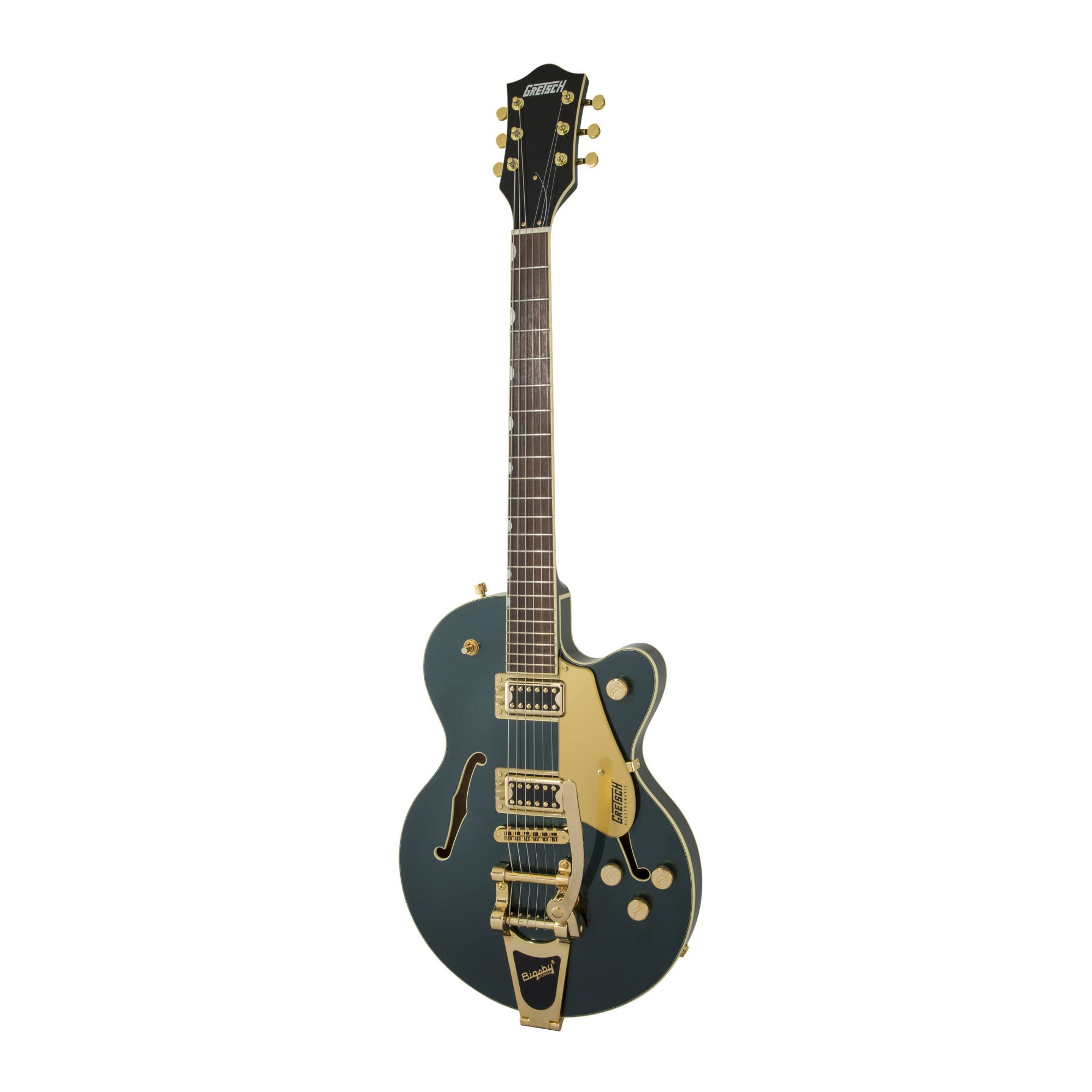 Gretsch G5655TG Electromatic Center Block Jr. Single-Cut Electric Guitar with Laurel Fingerboard, 22 Medium Jumbo Frets, Bigsby and Gold Hardware (Cadillac Green)