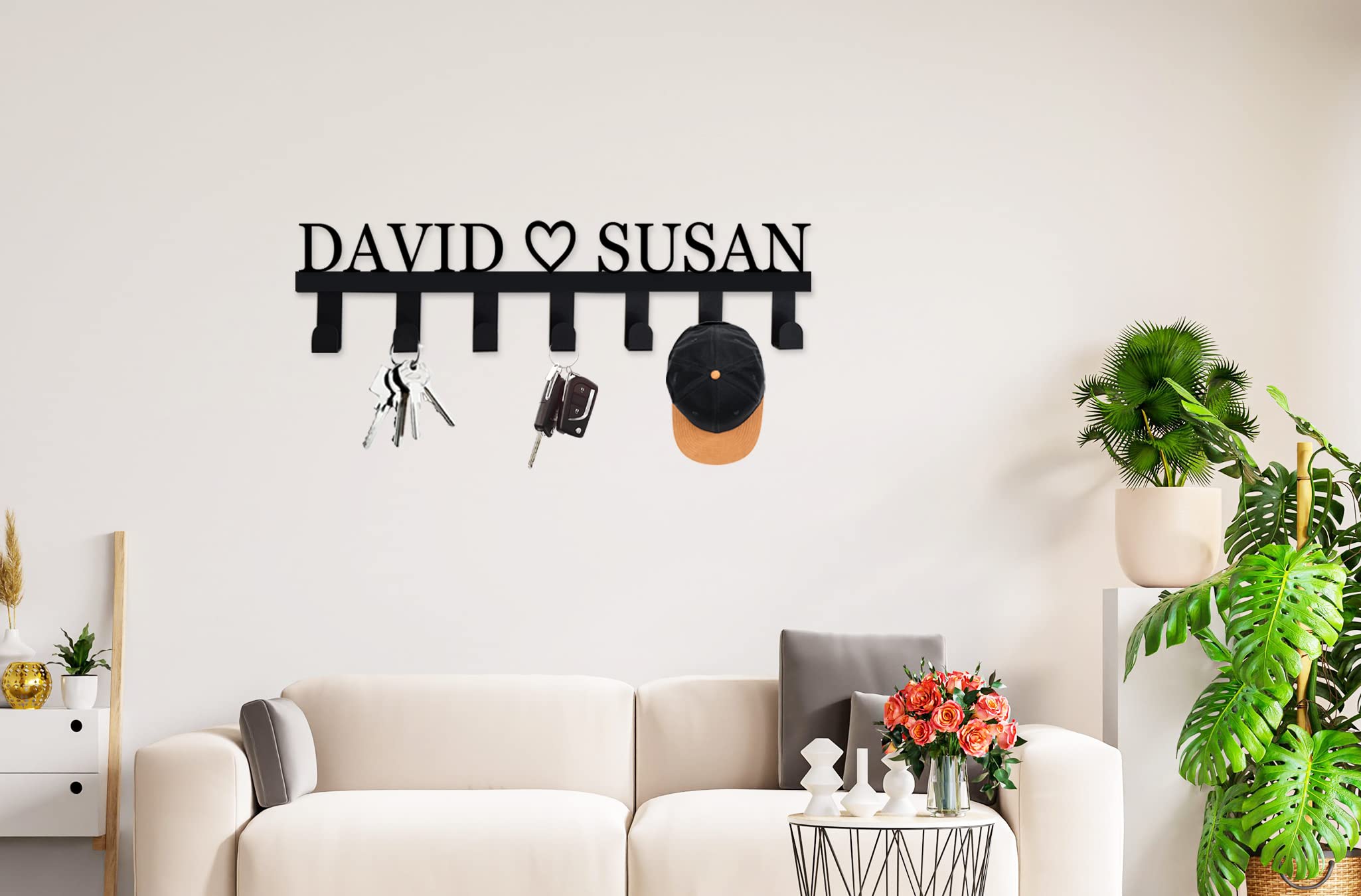 HZYCYYFC Custom Name Key Rack, Personalized Key Holder for Wall, Personalized Name Hook, Backpack Hook, Towel Hook, Personalized Key Hooks for Wall, Key Hanger, Key Holder Wall Mounted