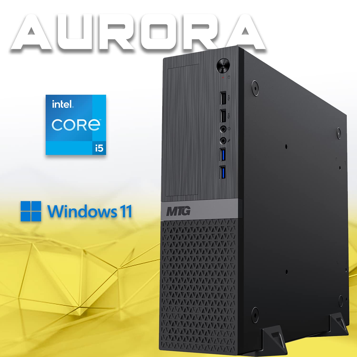 Computer Desktop PC MTG Aurora - Intel Core i5 8th Gen, 16GB Ram DDR4, 1TB Nvme, MTG Wireless Keyboard Mouse, RGB Headphone, Webcam, Win 11 Home