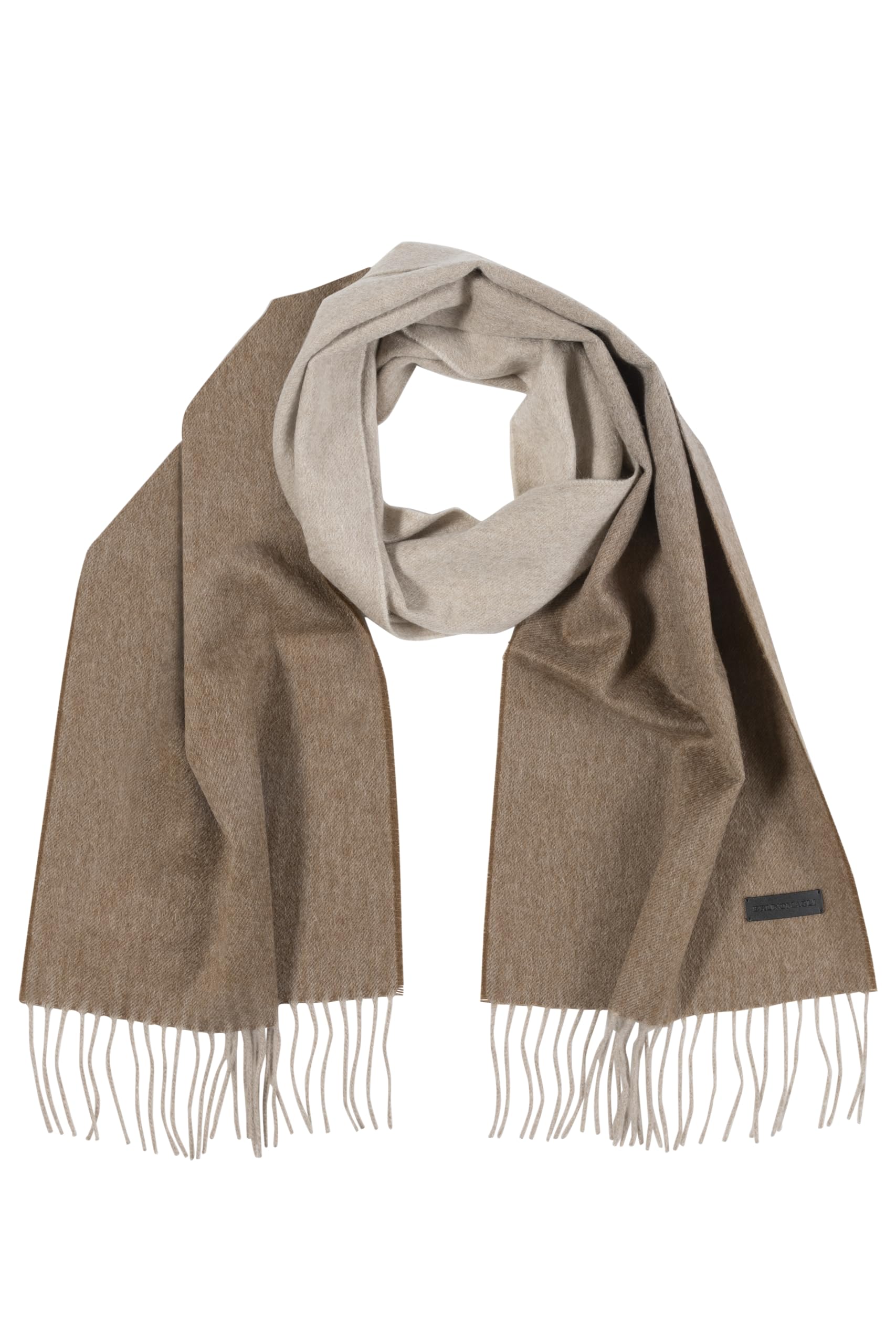 Bruno Magli Men's Cashmere Color Block Scarf (Camel/Blue), 68 inches x 13 inches