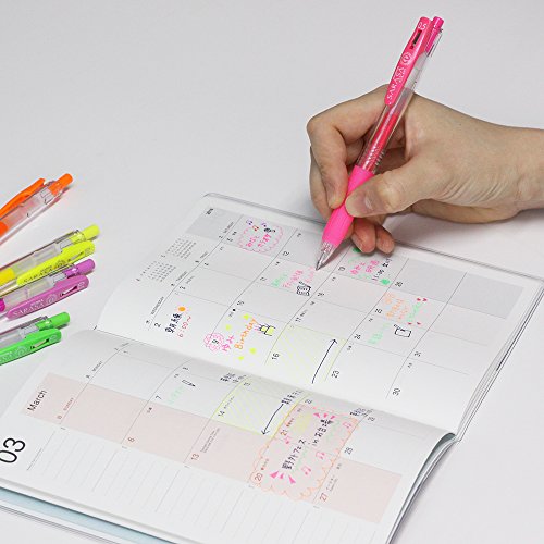 ZEBRA Technologies Sarasa Clip Ballpoint Pen, 5 Neon Colors Set, 0.5mm (JJ15-5C-NO)