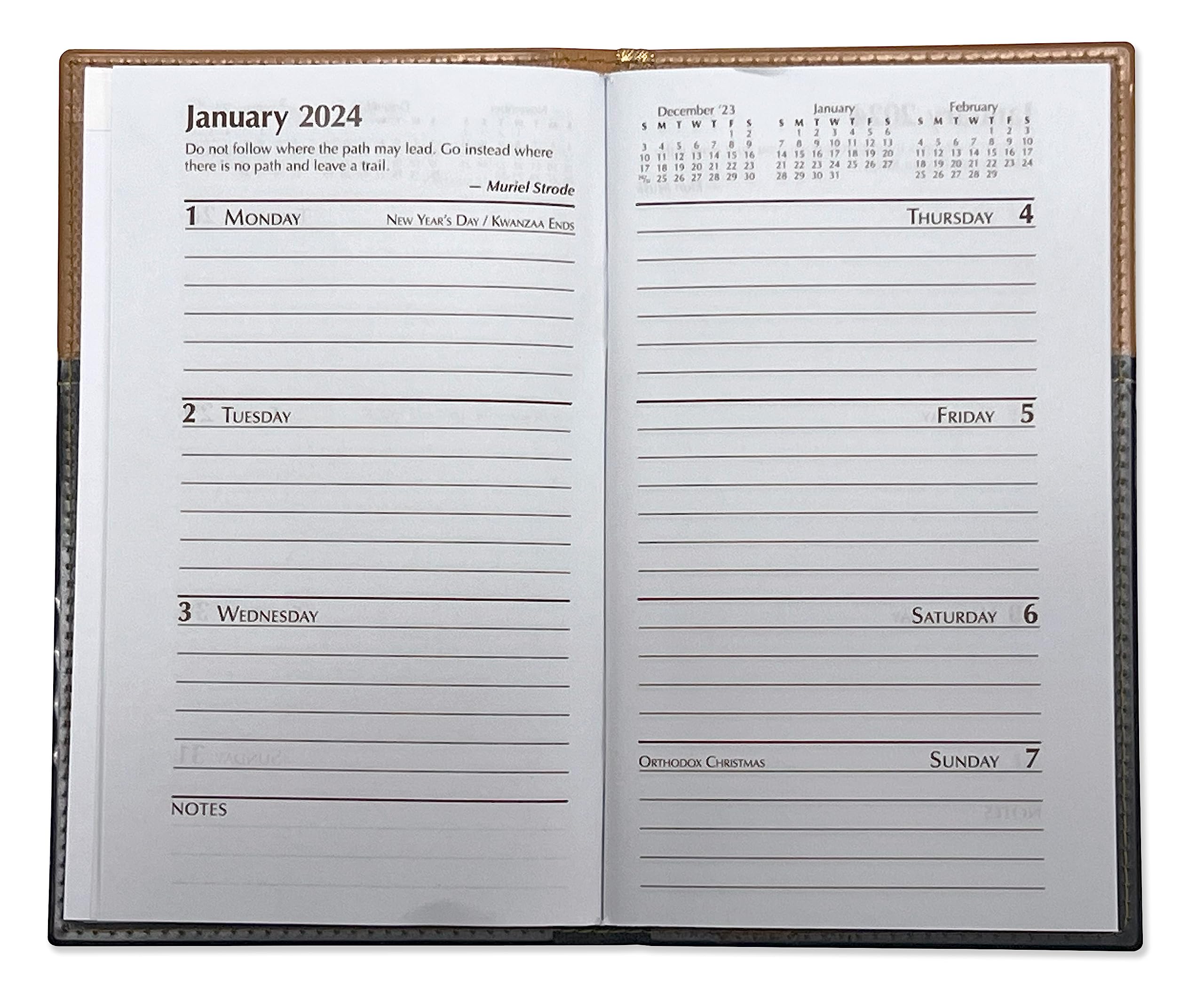 BookFactory 2024 Weekly Pocket Calendar/2024 Weekly Calendar/2024 Planner Calendar/Weekly Agenda Organizer - Calendar with Notepad (CAL-2024-POCKET(Organizer))