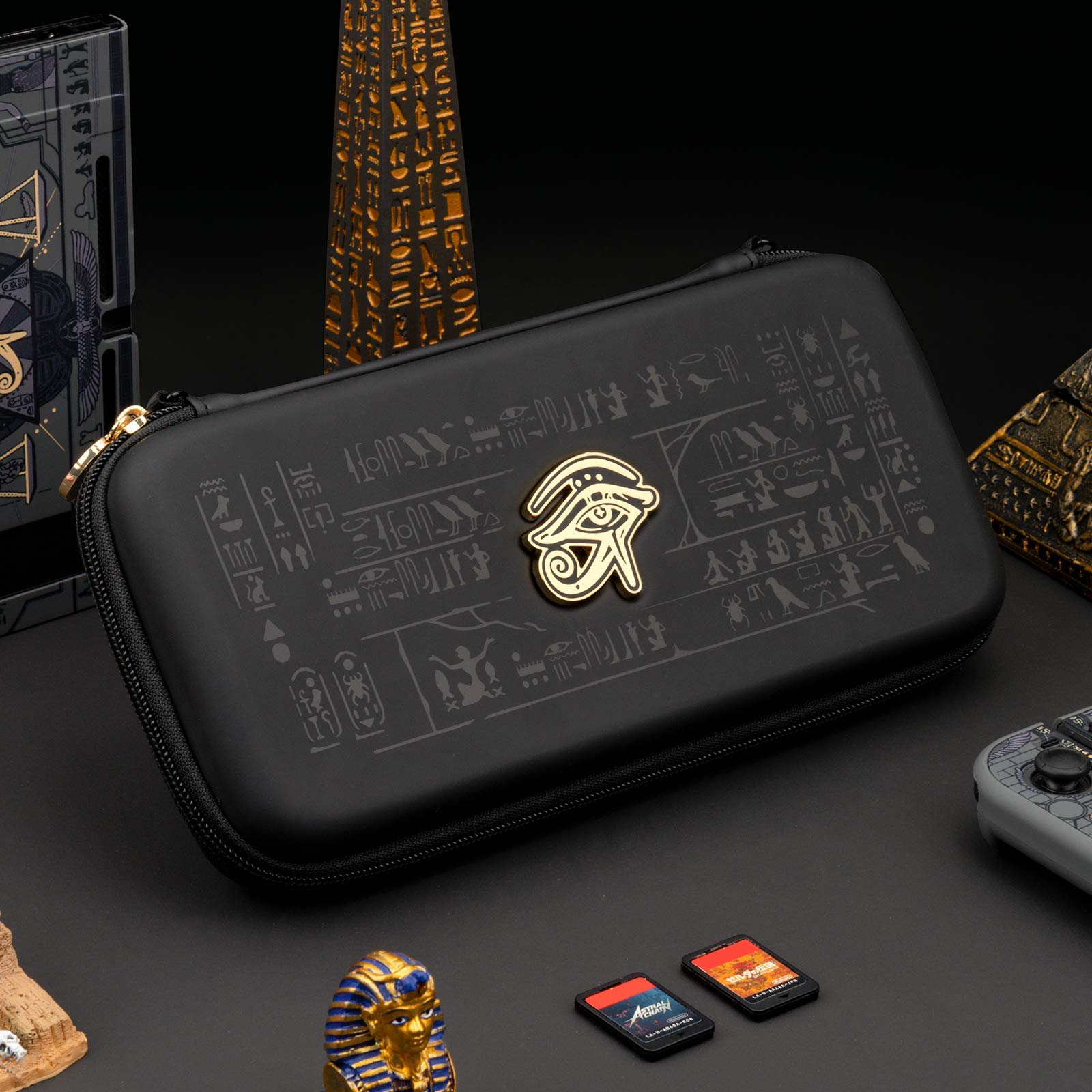 GeekShare Cute Carrying Case Compatible with Nintendo Switch/Switch OLED - Portable Hardshell Slim Travel Carrying Case fit Switch Console & Game Accessories - A Wrist Strap (Land of Mystery)
