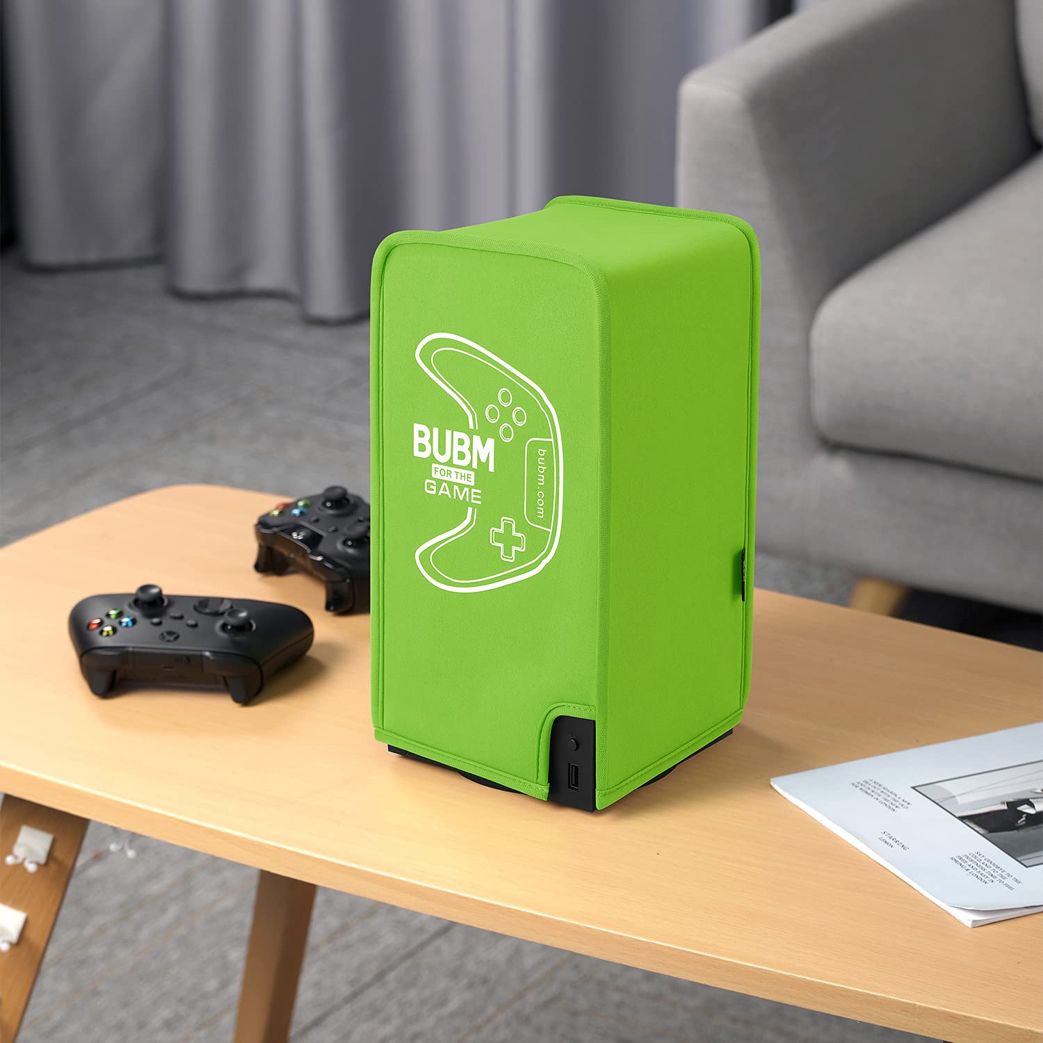 BUBM Dust Cover for Xbox Series X, Elastic Console Cover, Washable and Reusable Xbox Series X Dust Cover, Waterproof Xbox Series X Case, 6.3 x 11.4 x 6.3 Inches, Green