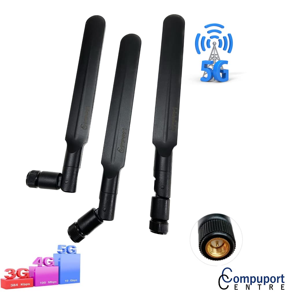 CompuPort Telemetry Wide-Band 3500MHz 5G/4G/LTE MIMO Whip Antenna with SMA Male Connector, Compatible with Sierra Wireless Airlink, Digi, Teltonika, Microhard, CradlePoint and More.(1 pc.)