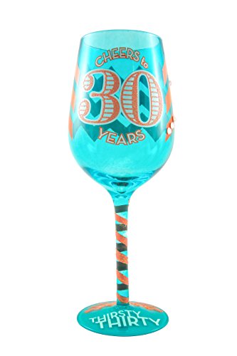Thirsty Thirty Birthday Wine Glass – Novelty Gift Idea for Him or Her