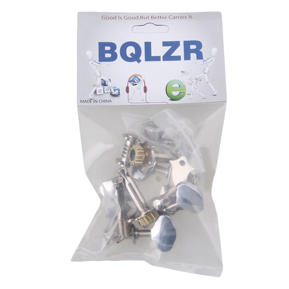 BQLZR Chrome Tuning Pegs Machine Heads 2R2L For Ukulele 4 String Guitar Bass