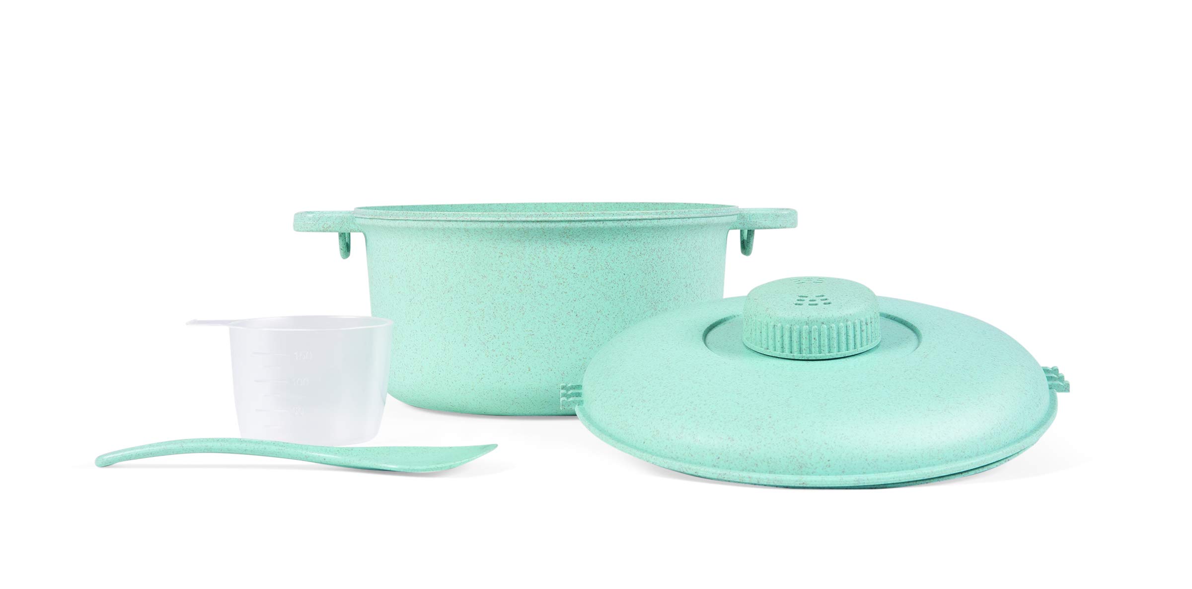Handy Gourmet Eco Friendly Microwave Pressure Cooker - Easy Microwave Cooking - Easy & Fast Microwave Cookware for Rice, Chicken, Pasta, and More - Non-Toxic & Bio-degradable Material (Teal)