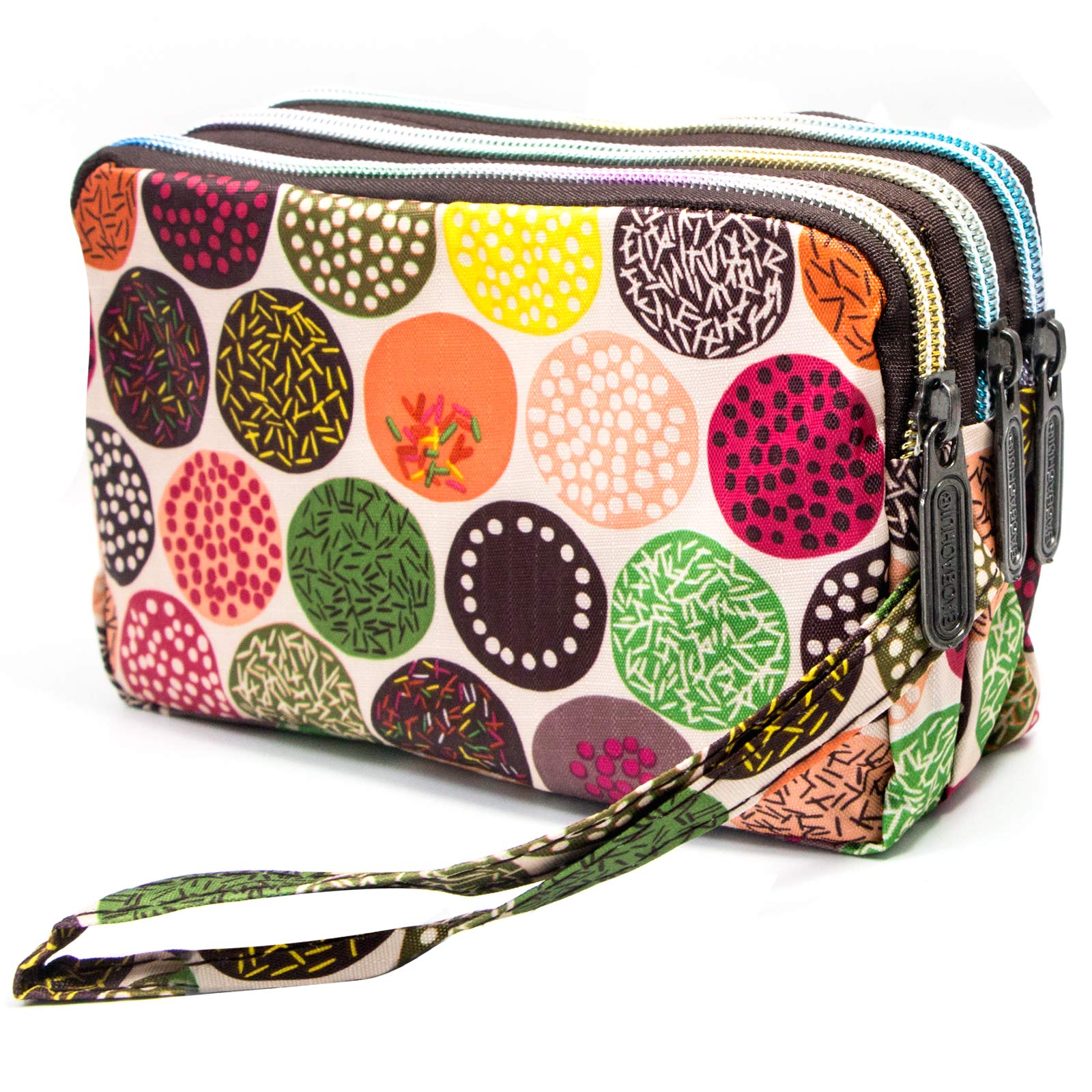 BIAOTIE Large Capacity Wristlet Wallet - Women Printed Nylon Waterproof Handbag Clutch Purse (F-16)