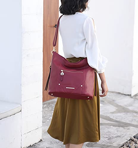 MKF Collection Hobo Purses for Women β Soft PU Leather Handbag Womens Hobo Shoulder bag β Fashion Top Handle Pocketbook Mustard