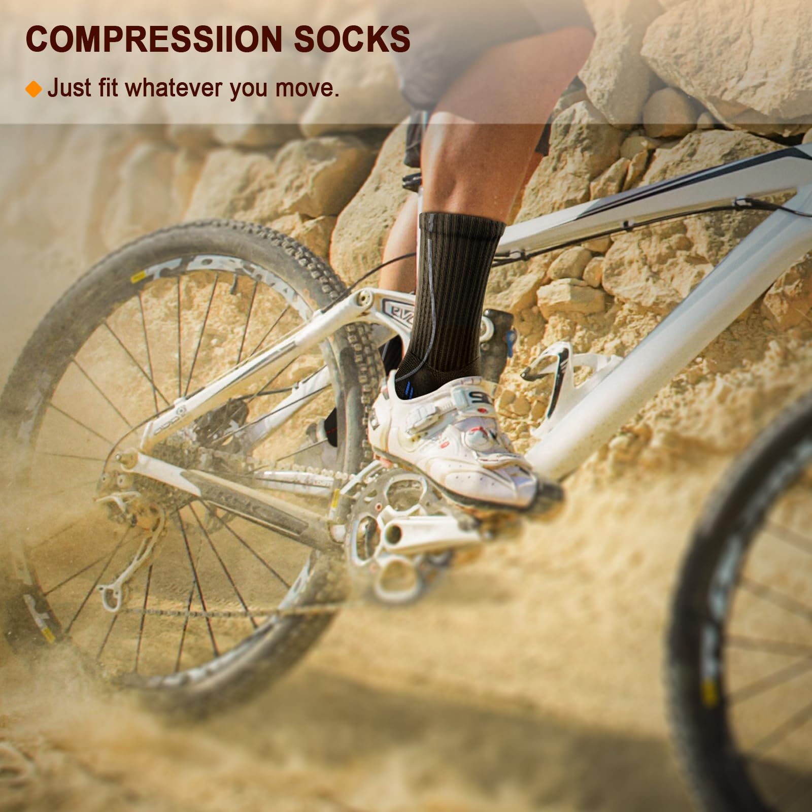 BULLIANT Men Sports Socks 6Pairs, Athletic Crew Socks Cushioned For Men Outdoor Running-Arch Compression Support(6Pairs,Shoes Size:Men 11-13)