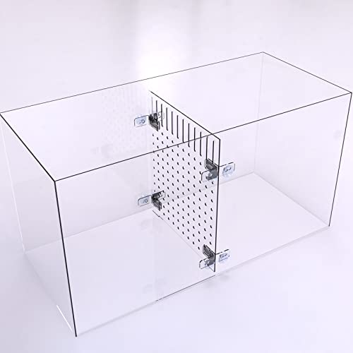HingoFuni Fish Tank Divider Aquarium Acrylic Isolation Grid Board Divider with Suction Cups Accessories Transparent Plate Baffle Blocking Fish Partition Net Freshwater Ornament 25x30cm