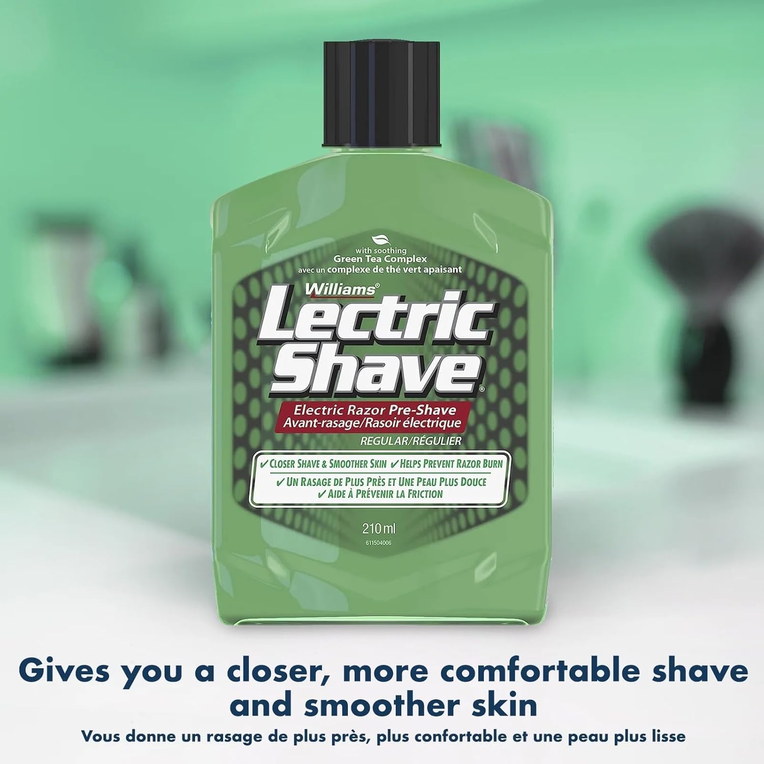 Williams Lectric Shave – Electric Razor Pre-Shave with Soothing Green Tea Complex, 7 fl oz (207 mL)