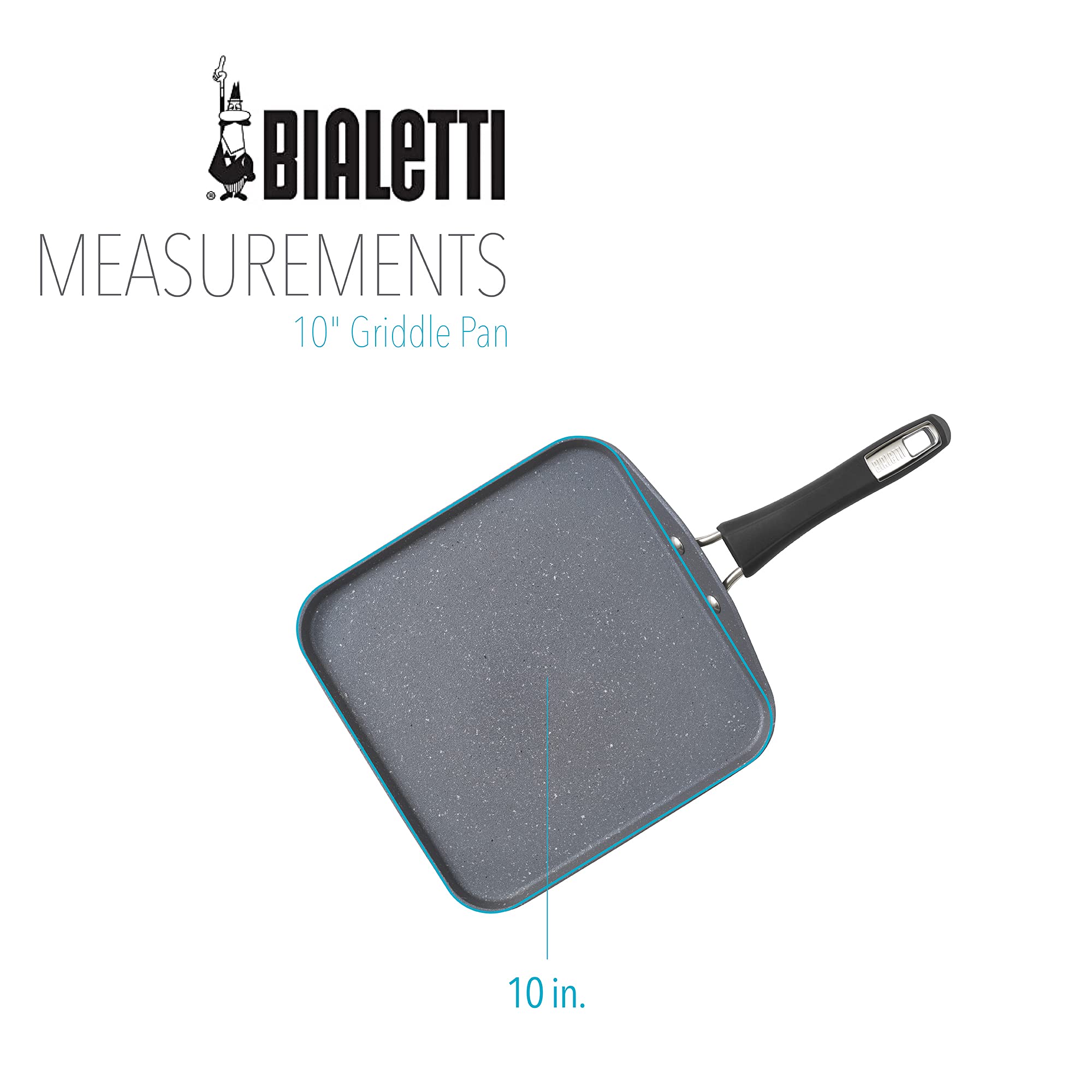 Bialetti Impact, Non-Stick 10 in. Square Griddle, Gray