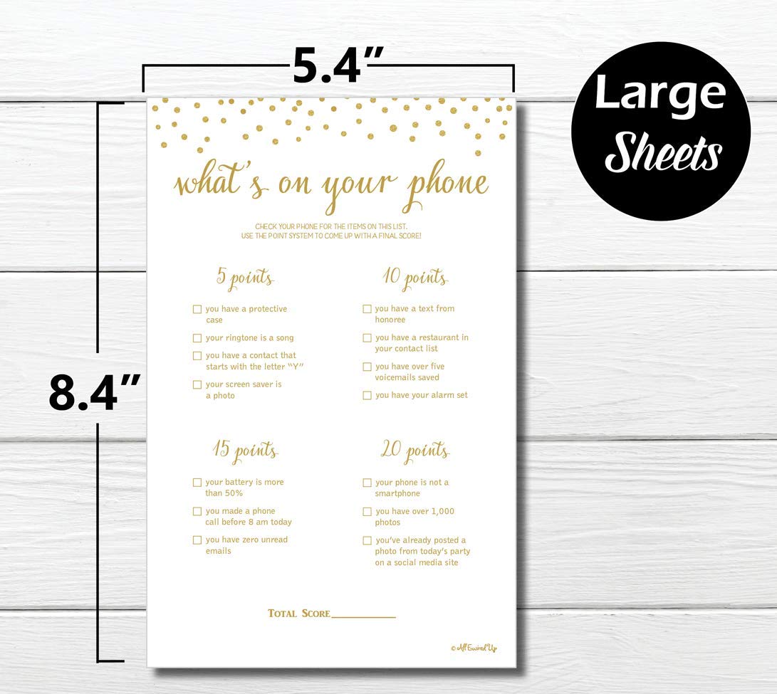 What's On Your Phone Game - Gold Confetti (50-sheets)