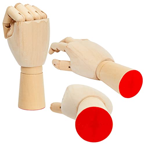 Wooden Hand Model, 7 in Right Hand Art Mannequin Figure with Posable Fingers for Drawing School, Practice, Supplies, Hand Jewelry Display, Decoration, Sketching