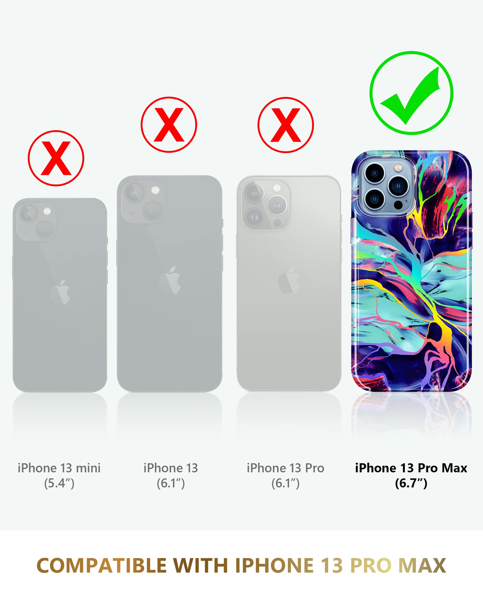 CAOUME Compatible with iPhone 13 Pro Max Case Purple Marble Design Sparkly Glitter Protective Stylish Slim Thin Cute Holographic Cases for Apple Phone 6.7" 2021 Release, Soft TPU Silicone Bumper