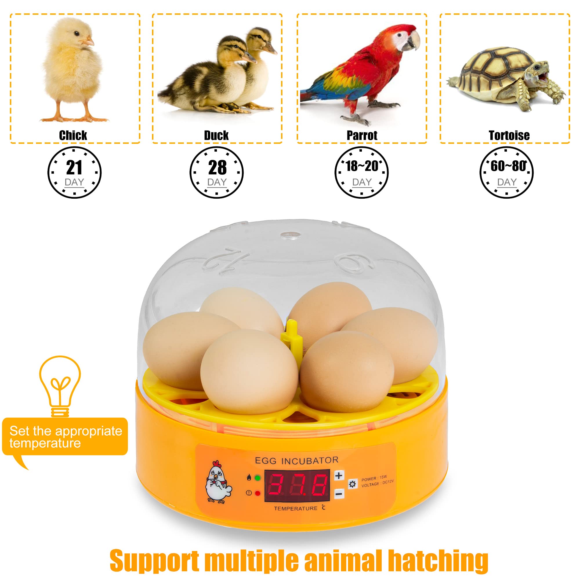 Eggs Incubators for Hatching Eggs,Automatic Egg Turner, Temperature Humidity Control,Egg Incubator Clear View,Egg Candler,Poultry Egg Incubator for Hatching Chicken Eggs, Quail Eggs, Duck Eggs, Turkey