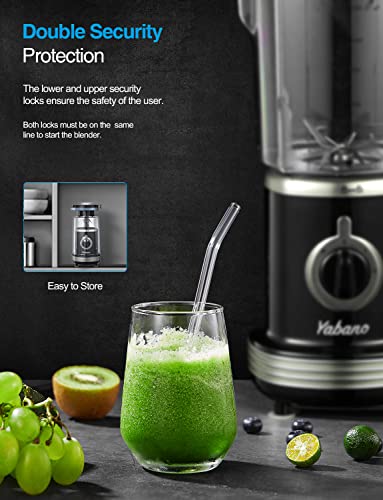 Yabano Countertop Blenders for Kitchen, Professional Electric Blender for Shakes and Smoothies, 2 Adjustable Speeds & Pulse Function, 6 Stainless Steel Blades & 50oz Jar, BPA Free, Easy to Clean