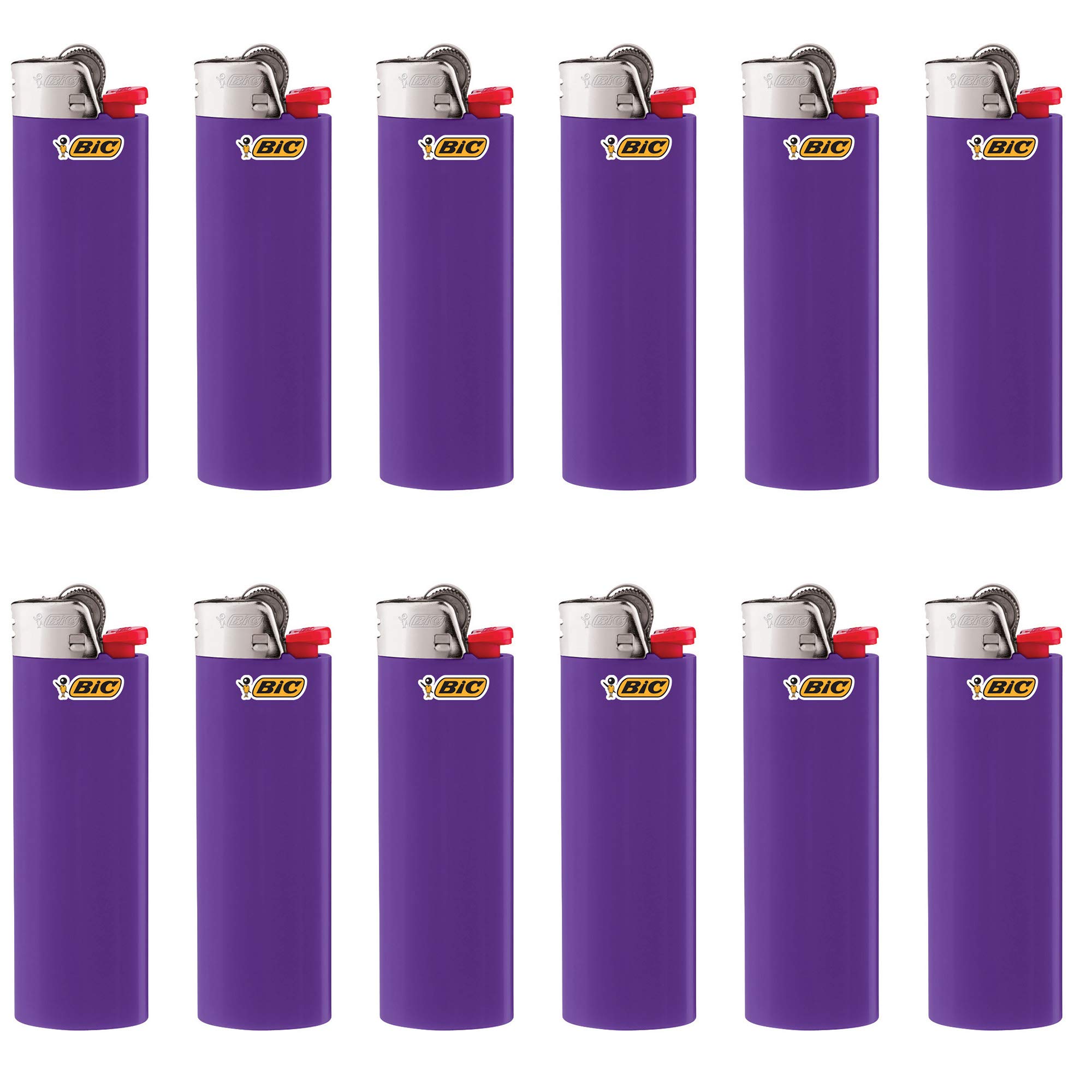 BIC Classic Maxi Pocket Lighters, Lighter for Candles, Purple Lighters (Packaging May Vary), 12 Count Pack