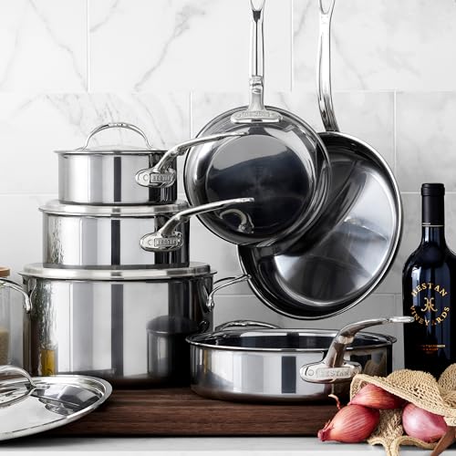 Hestan - NanoBond Collection - Titanium Stainless Steel 10-Piece Ultimate Cookware Set - Toxin, PFAS, & Chemical Free Clean Cookware, Induction Cooktop Compatible