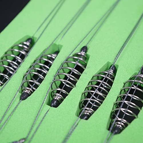chaber Hooks 5 Pcs/Set Double Hook Fishing Line Stainless Steel Barbed Carp Hooks Bait Feeder Spring Fish Hook Tools Accessories Fishing Hooks (Size : Size 11)