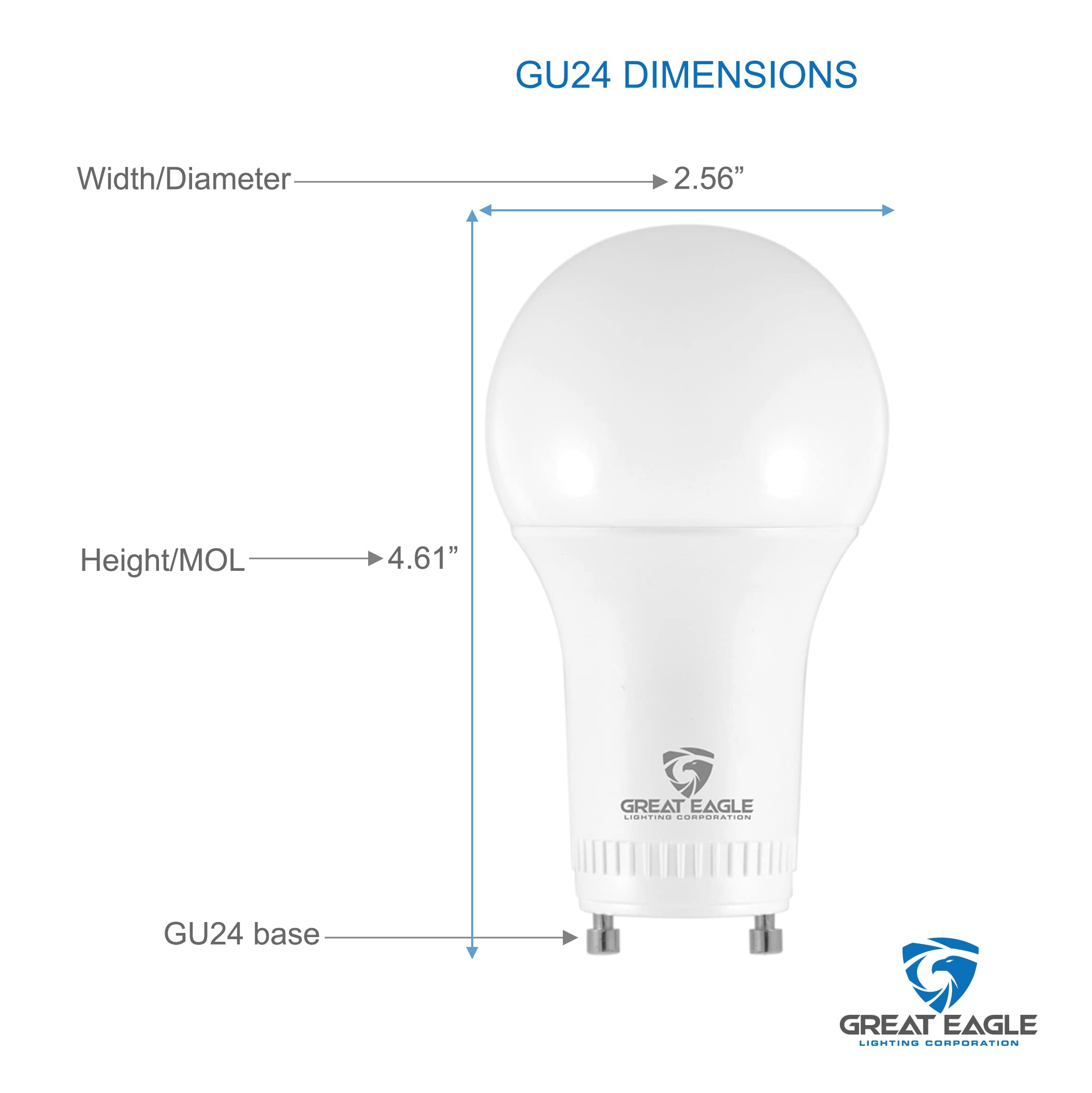 Great Eagle Lighting Corporation 15W (100W Equivalent) GU24 LED Light Bulb Dimmable 5000K Daylight, UL, Replace CFL Twist-in 2 Prong (4-Pack)
