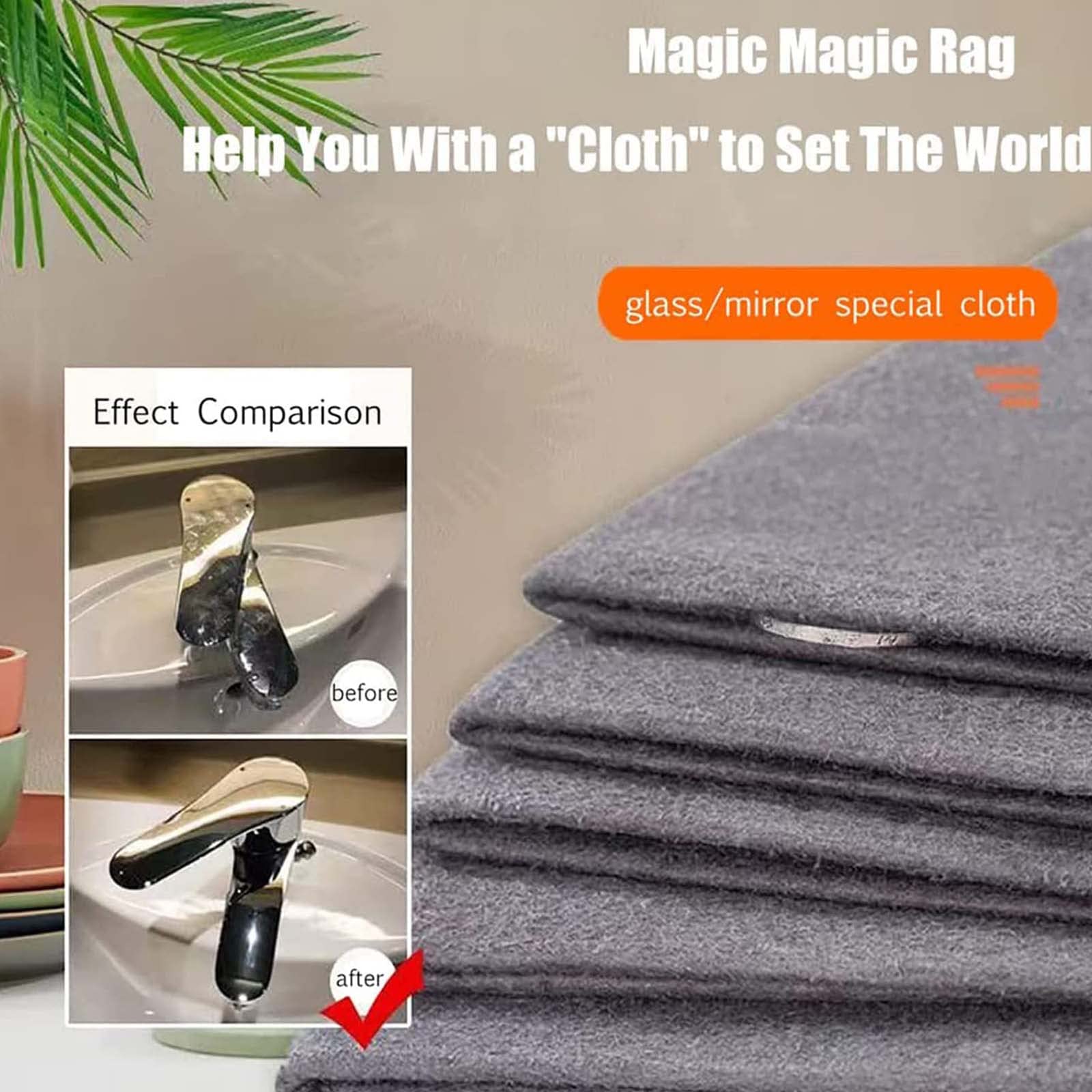 DASHENRAN Thickened Magic Cleaning Cloth, Microfiber Glass Cleaning Cloths, All-Purpose Microfiber Towels, Streak Free Reusable Microfiber Cleaning Rag for Windows,Glass,Car(Black 5Pcs)