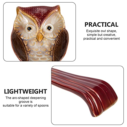 Creative Ceramic Owl Cooking Spoon Rest Spoon Fork Mat Rest Utensil Spatula Holder Table Decor for Home Restaurant