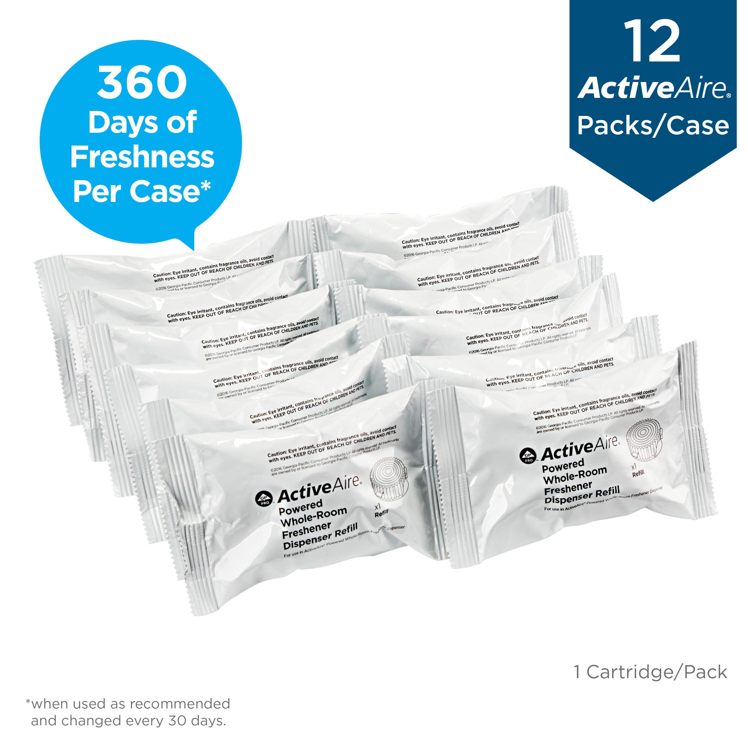 Georgia-Pacific ActiveAire Powered Whole-Room Freshener Dispenser Refill by GP PRO (Georgia-Pacific),Citrus,48285,12 Cartridges Per Case