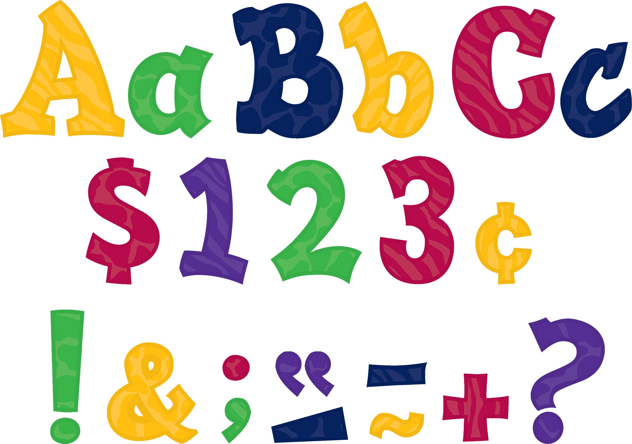 Teacher Created Resources Multicolor Sassy Animal 3-Inch Sassy Font Letters