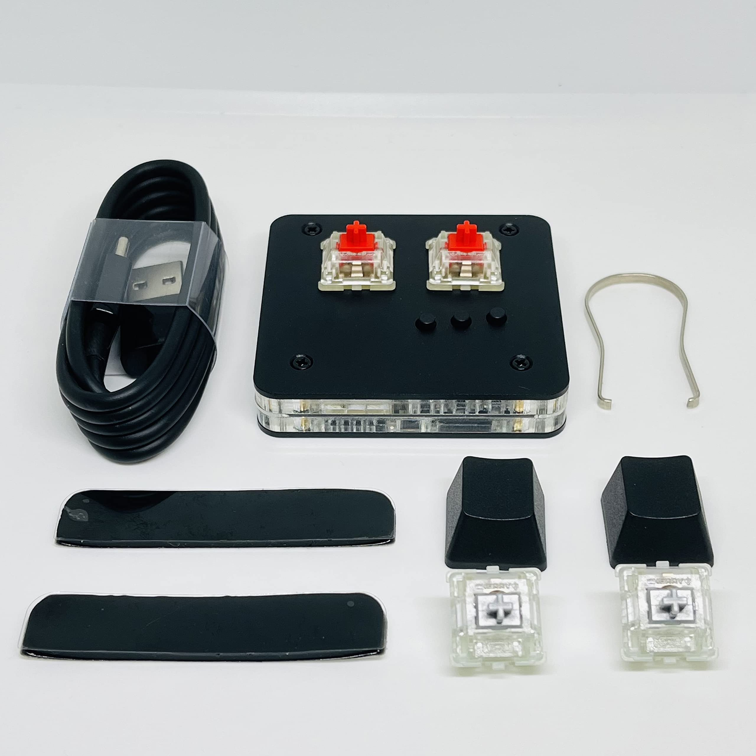 BTXETUEL Simpad v2 OSU keypad, Hotswap Mechanical Keyboard,USB Keyboard,Mini 2-Key RGB Macro Keyboard with Cheery Mx Red and Silver Switches for Programming and Rhythm Games.