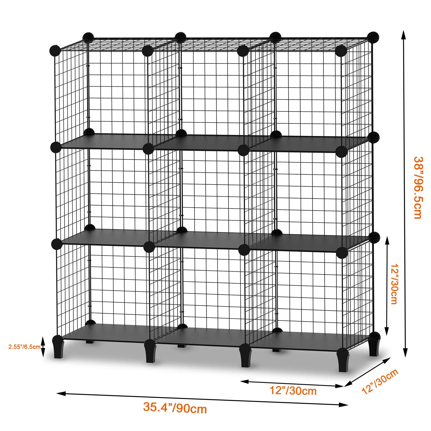 HOMIDEC Cube Storage, Storage Shelves 9 Cube Bookshelf Bookcase Closet Organizer and Storage Wire Storage Cube Multi-Use DIY Storage Cube Shelf for Books, Toys, Clothes, Tools