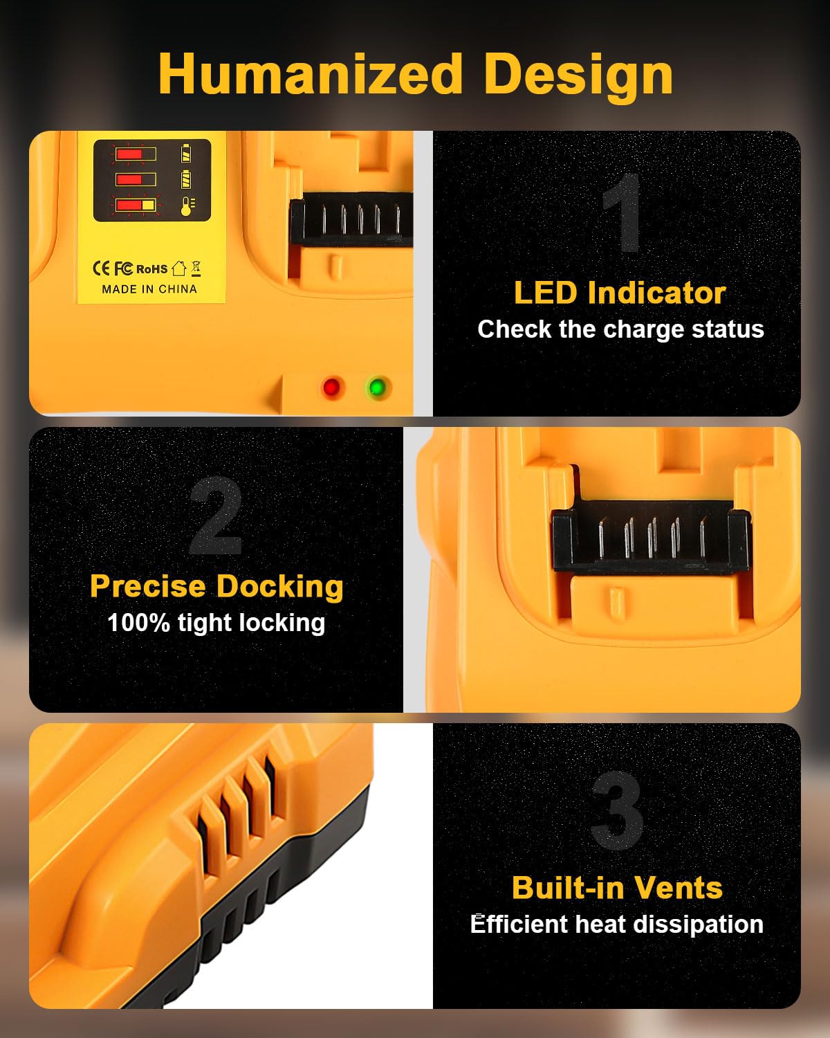 DCB102 Battery Charger Replacement for Dewalt Battery Charger Compatible with Dewalt 12V 20V Max Lithium Battery (Include 2Pack Battery)