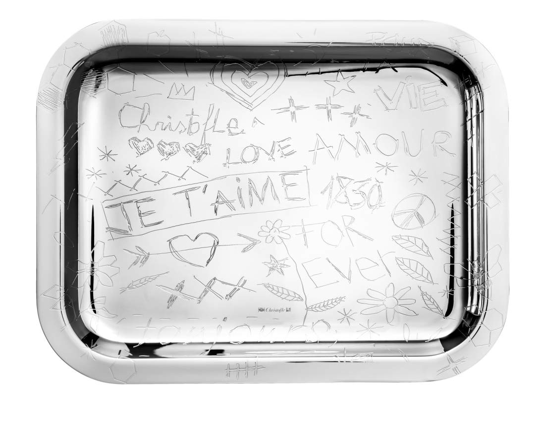 Christofle Graffiti Silver-Plated Serving Tray #4200440