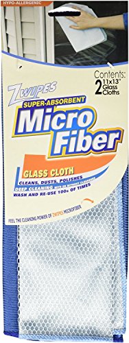 Zwipes Microfiber Glass Mirror and Window Cleaning and Polishing Cloth | Dual-Sided | 2 Pack, Blue