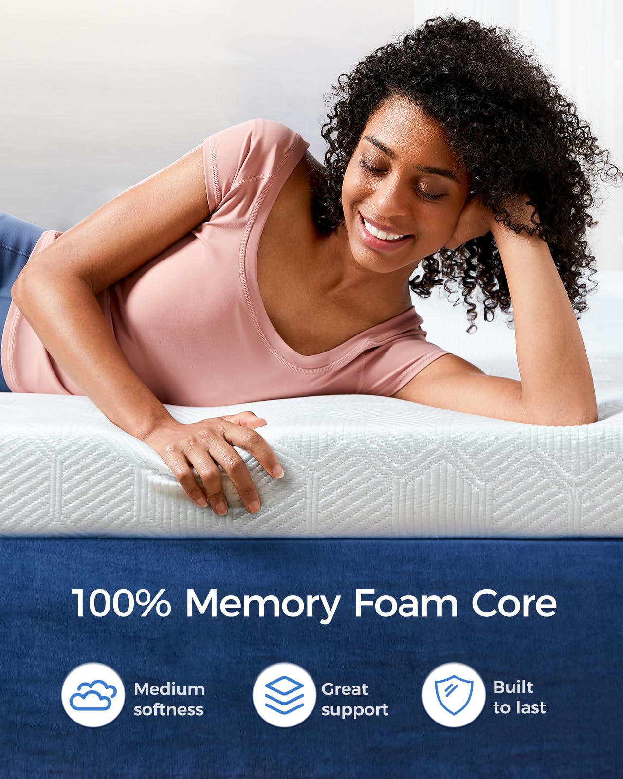 Dreamsmith 3 Inch Gel Memory Foam Mattress Topper Twin Size, Breathable Pressure Relief Mattress Topper, Washable Cover with Elastic Straps & Non-Slip Bottom, CertiPUR-US Certified, Cooling