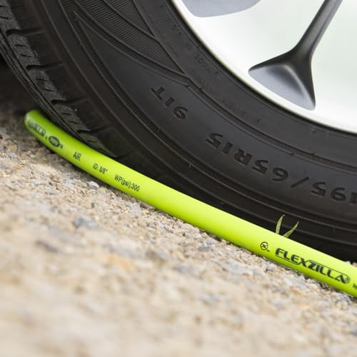 Flexzilla Air Hose 1/4 in x 50', 1/4 in. MNPT Fittings, Heavy Duty, Lightweight, Hybrid, ZillaGreen - HFZ1450YW2