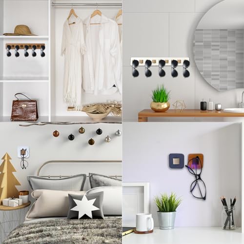 FINDAMAZE Sunglasses Organizer Wall Mounted Wood Sunglass Holder for Home Glasses Holder/Sunglasses Rack ,Home Decor (White-1pcs-long)