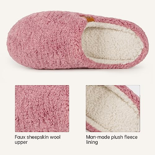 EverFoams Womens Slip On Home Slippers Soft Memory Foam House Slippers for Ladies Indoor (7-8, Pink)