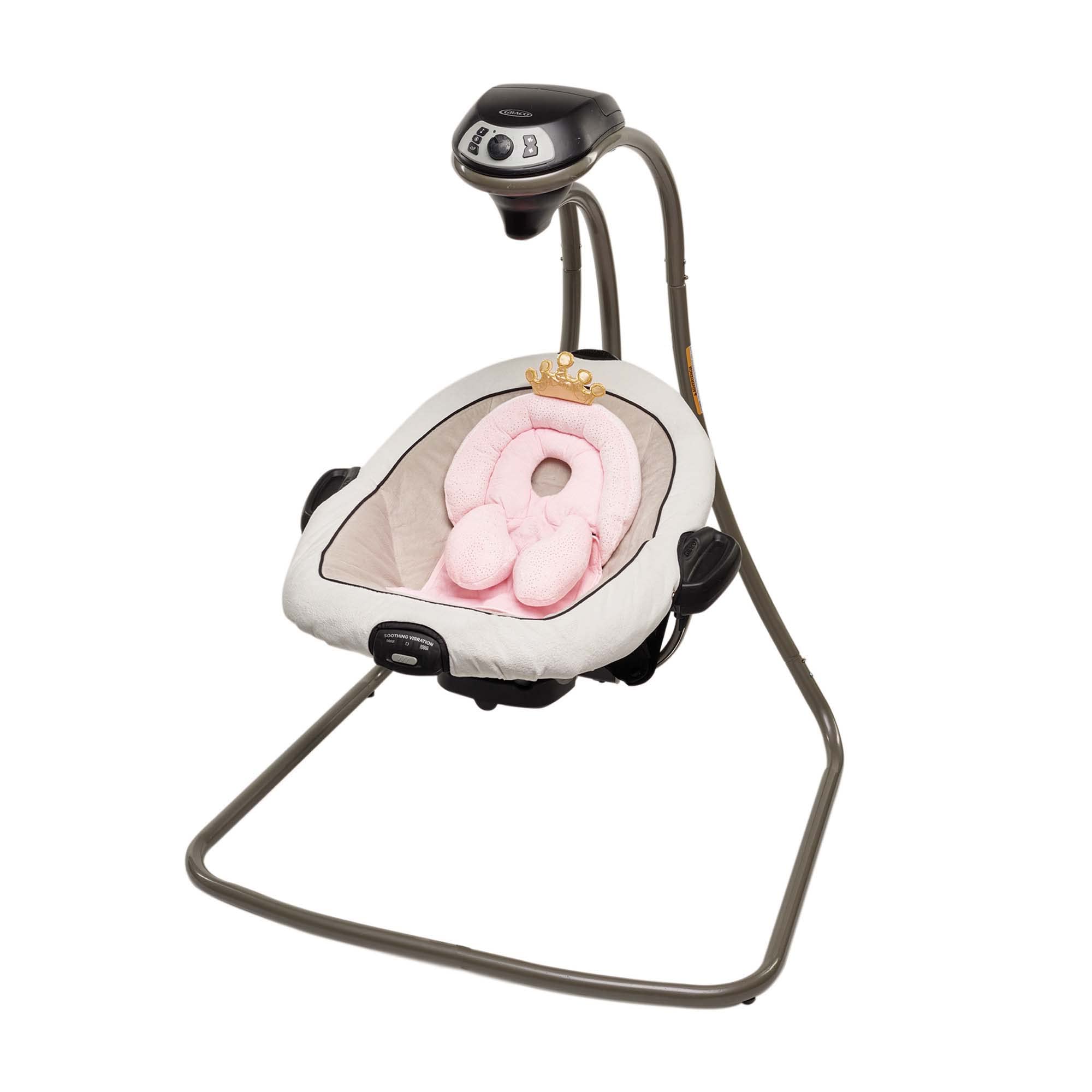 Boppy Preferred Head and Neck Support, Pink Princess with Adorable Accents, Removable Neck Support, for 3- or 5-point Harness systems, For Strollers and Swings, 0+ months