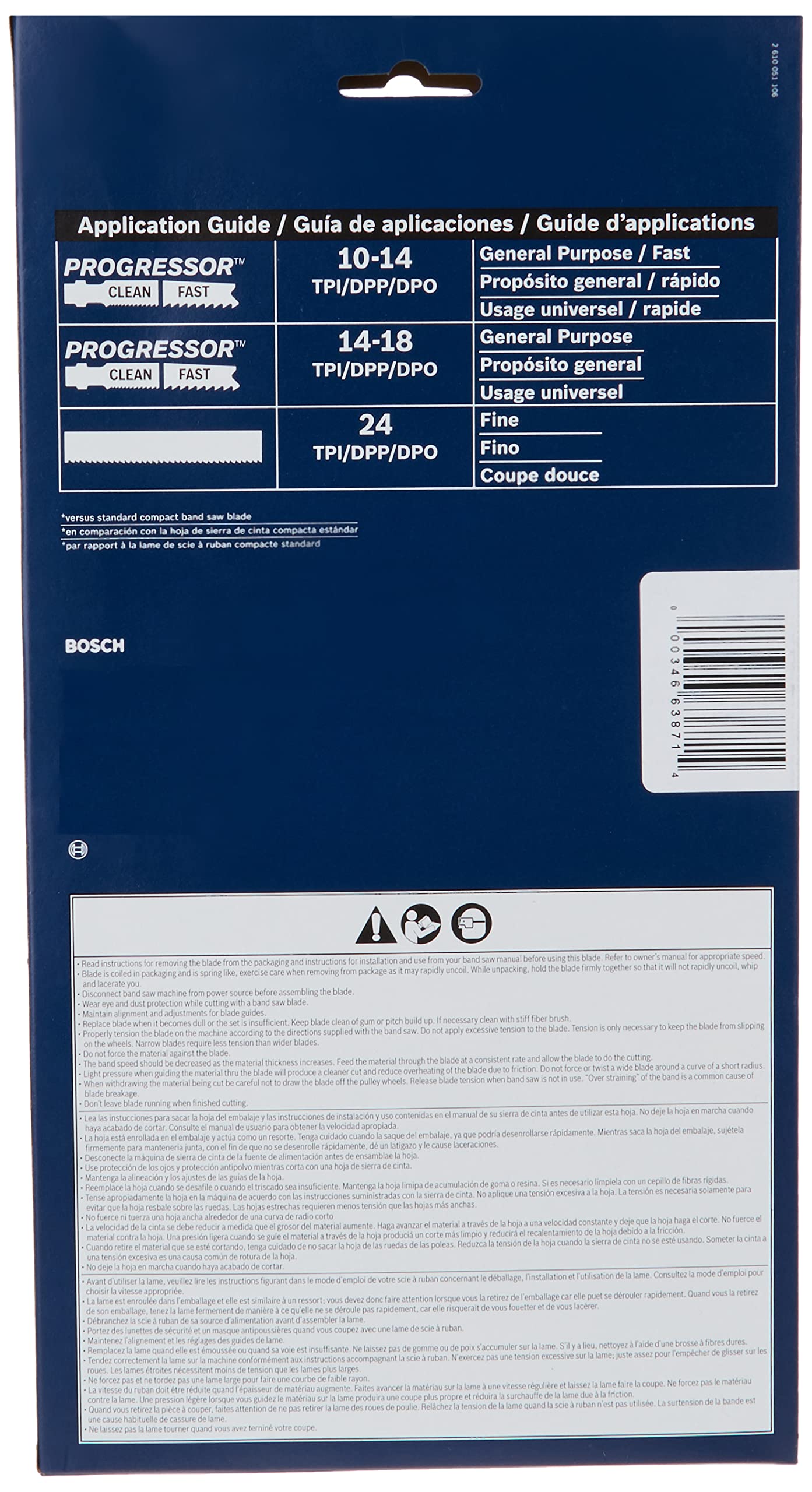 BOSCH CBS24 3 Pc. 28-7/8 In. 24 TPI Fine Cutting Portable Band Saw Blades