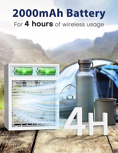 Mini Portable Air Conditioners, 3 IN 1 Evaporative Air Cooler, 2000mAh Battery Powered & USB Rechargeable, 3 Speeds Humidify Air Cooler, Small Air Conditioner Portable for Room Car Office Camping