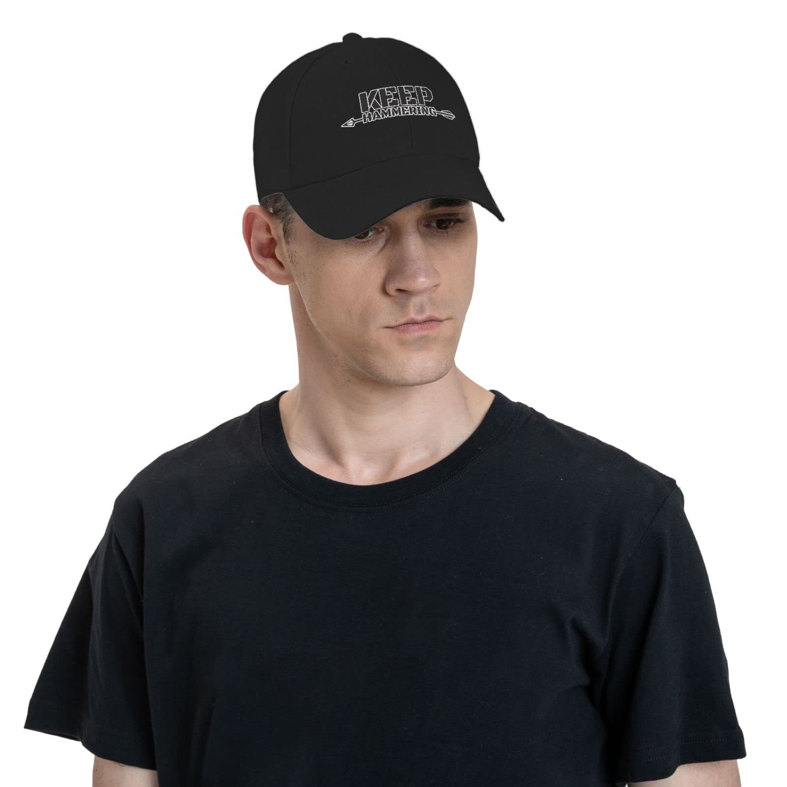 CILESIA Keep-Hammering- Baseball Cap Adjustable Fashion Uv Protection Sunhat Unisex Black