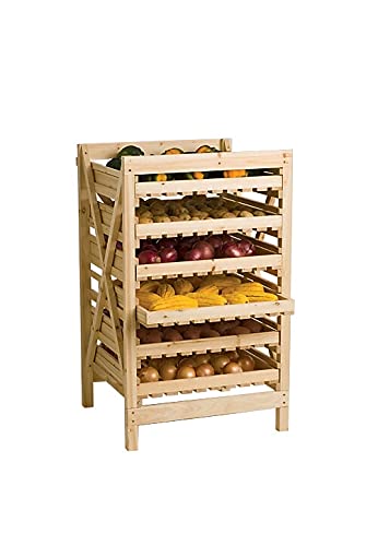 Gardener's Supply Company Orchard Garden Harvest Rack, Sturdy 6 Drawer Wooden Vegetable & Fruit Storage Cabinet Kitchen Organizer | For Vegetables, Fruits & Herb Drying