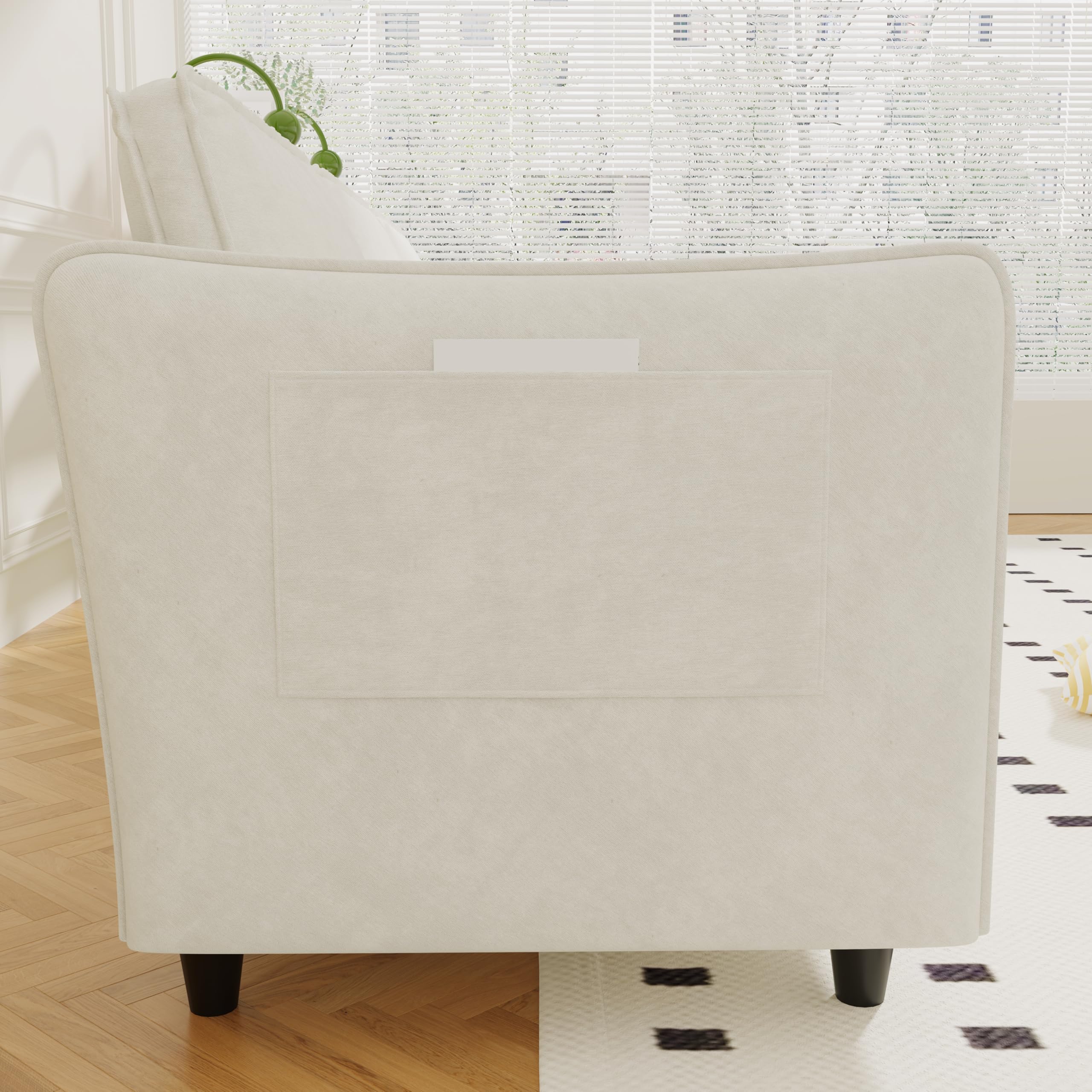 Hommoo Modern Reversible Sectional Sofa Couch for Living Room U Shaped Sectional with 2 Ottomans Comfy Linen Fabric 4 Seat Sofa with Metal Legs Large Modular Sofa Couch with Pillows 143" Beige