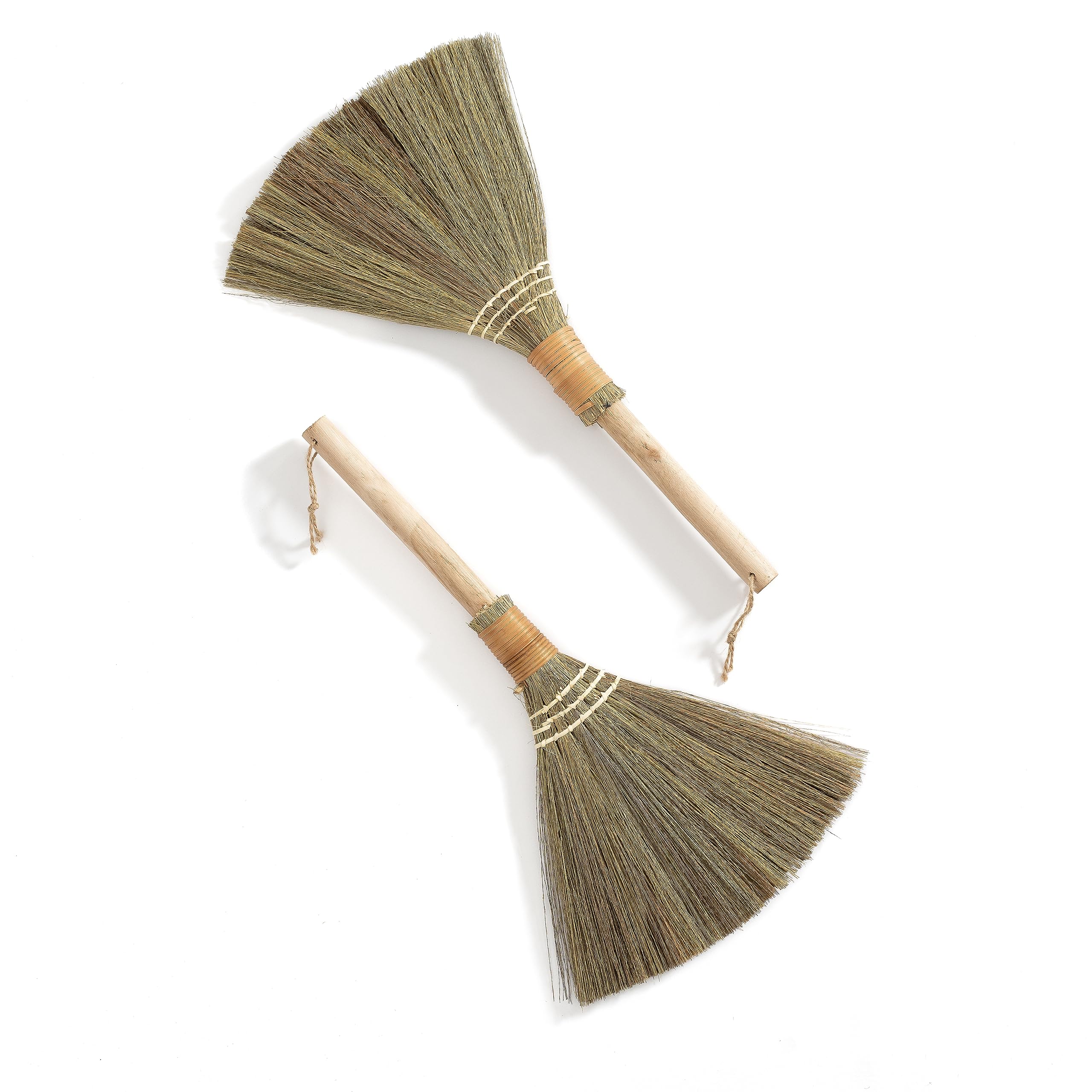 TTS For Home - Set of 2 Vietnamese Soft Bristle Brooms, Asian Straw Broom for Kid, Decorative Broom 16.54 inch