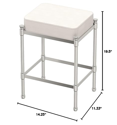 Gatco 1357 Rectangle Vanity Stool, 19.5" H, Satin Nickel