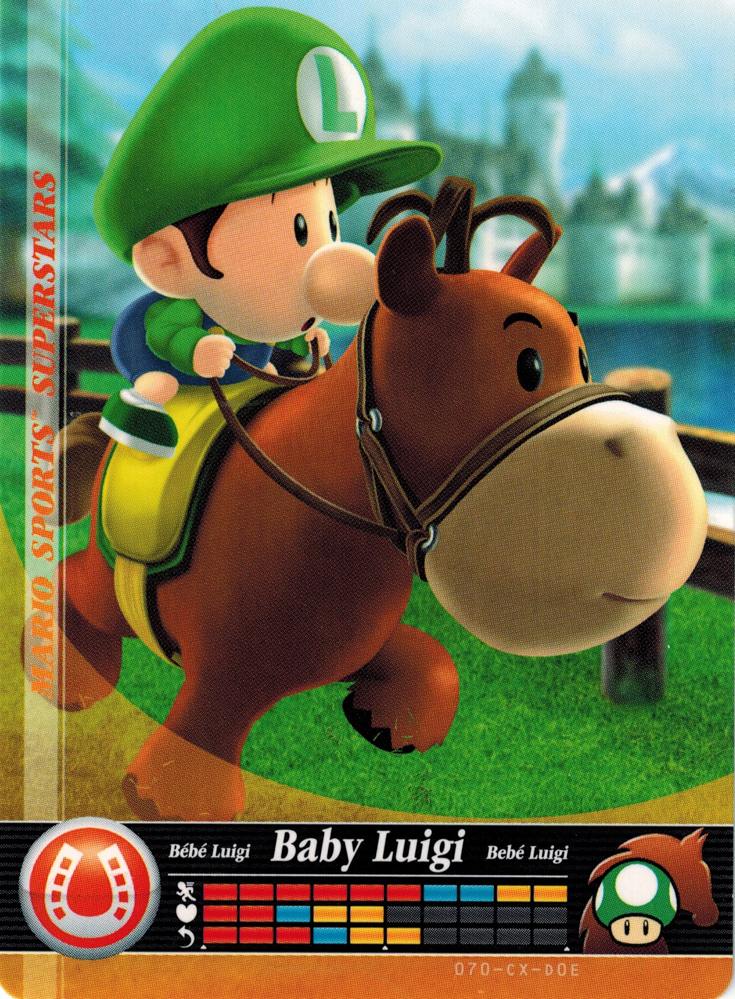 Nintendo Mario Sports SuperStars Amiibo Card Baby Luigi Horse Racing 070/090 USA Version
