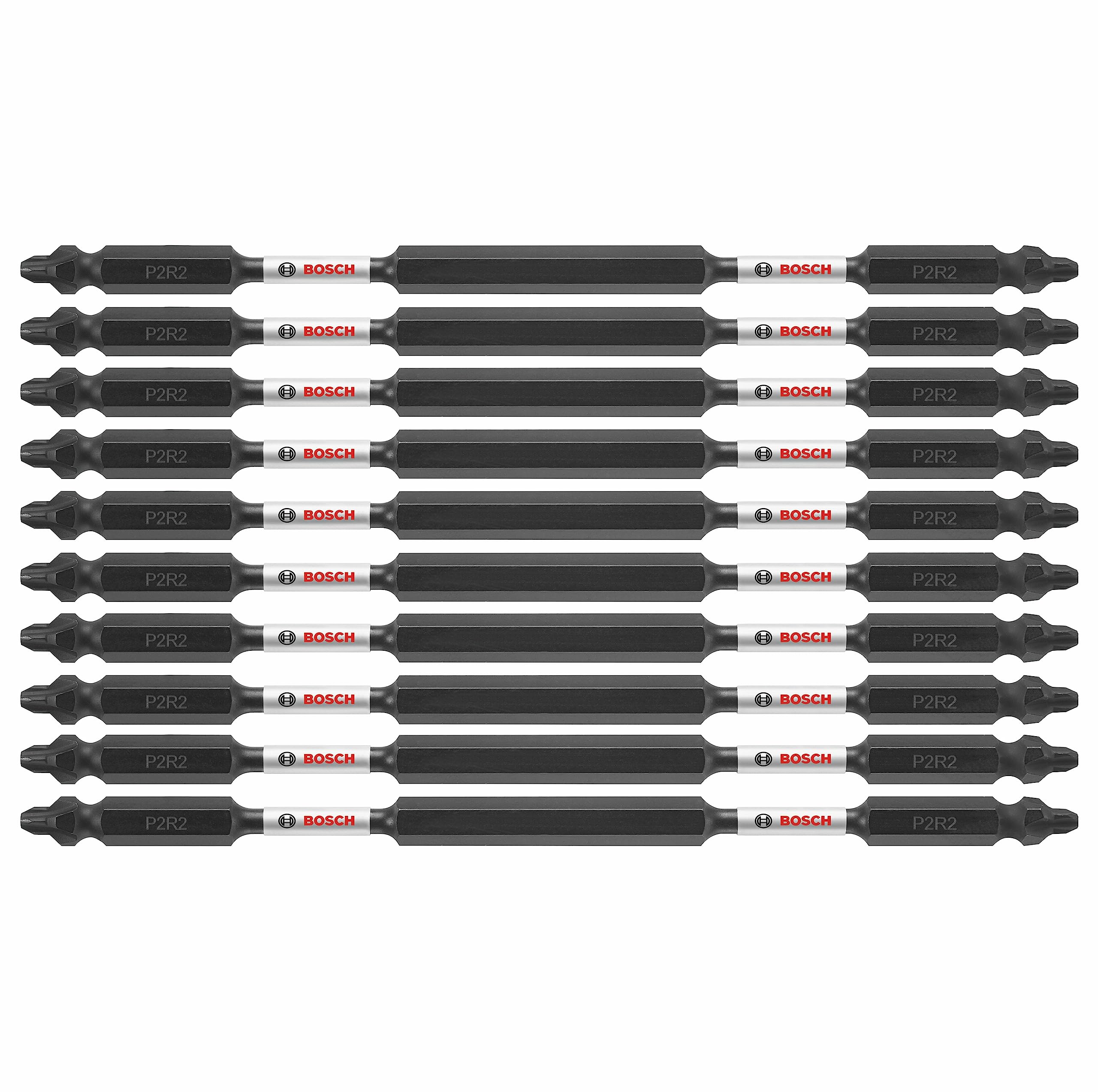 BOSCH ITDEP2R26B 10-Pack 6 In. Phillips/Square #2 Impact Tough Double-Ended Screwdriving Bits